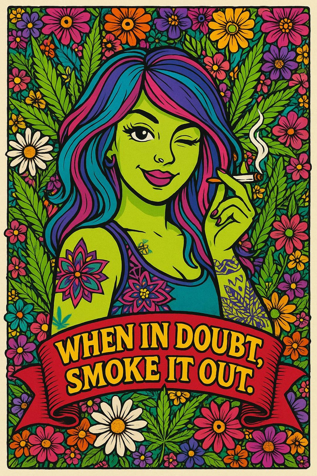 When in Doubt Smoke It Out Poster | Cannabis Wall Art | Digital ...