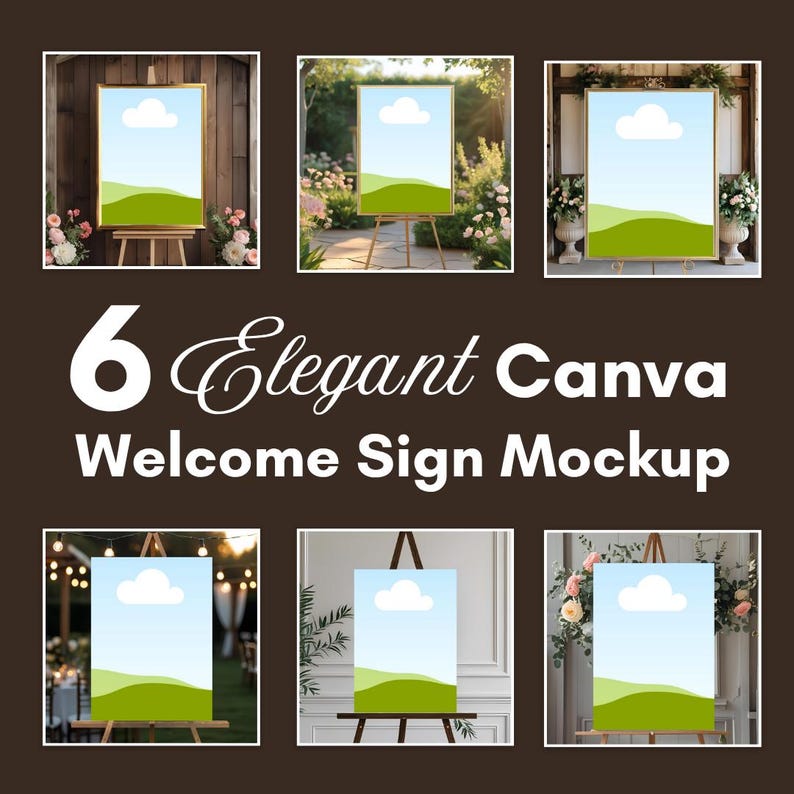 Canva Welcome Sign Mockup Templates: Drag & Drop Easel Designs (digital ...