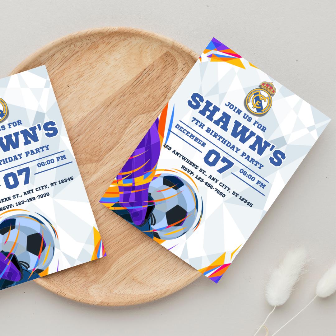 Real Madrid Birthday Invitation: Soccer Fan Party (digital Download) - Etsy