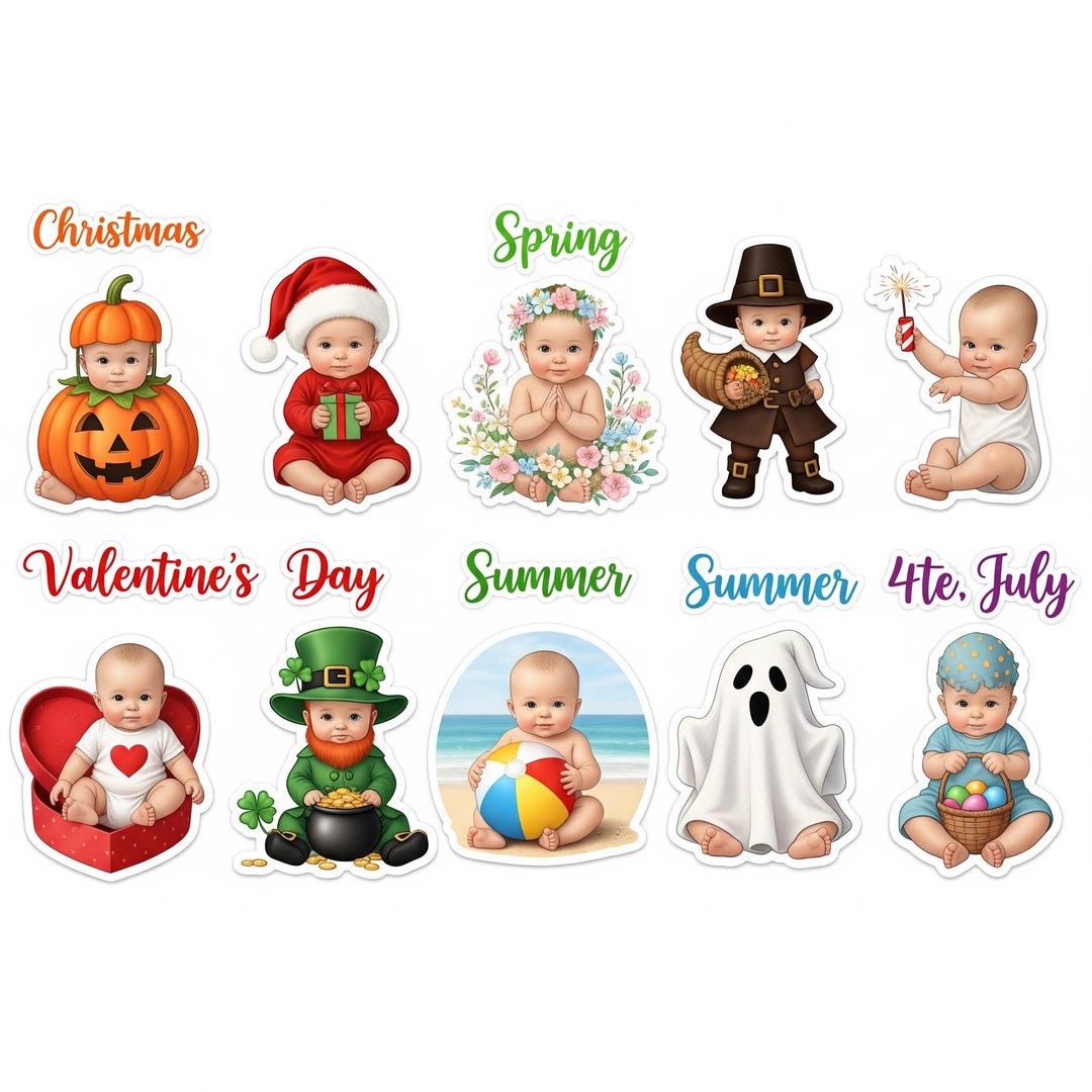 Cute Baby Milestone Stickers for Journal and Planner | Funny & Sweet ...