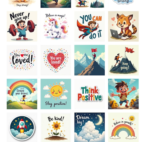 Positive Stickers - Etsy