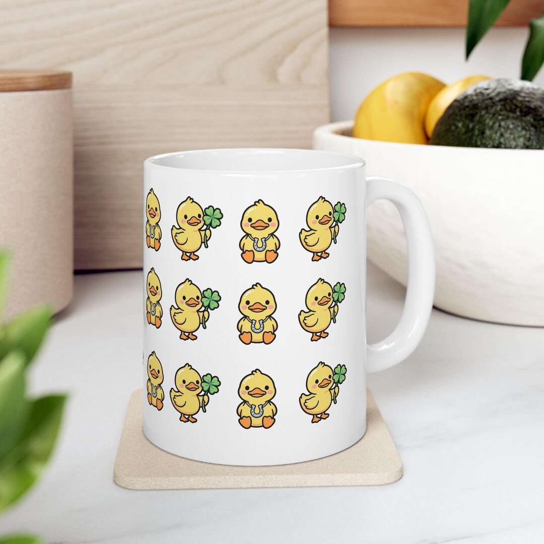 Cute Lucky DUCKY Ducklings Mug | Ceramic Coffee Cup for Tea Grandma Mom ...
