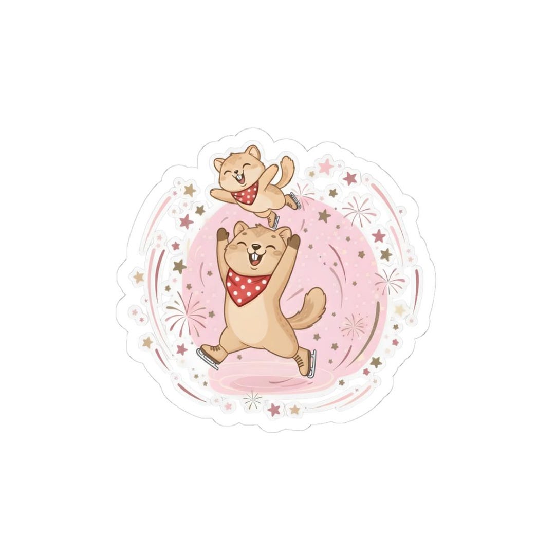 Groundhog Day Spring Ice Skating Party Sticker Early Spring ? - Etsy