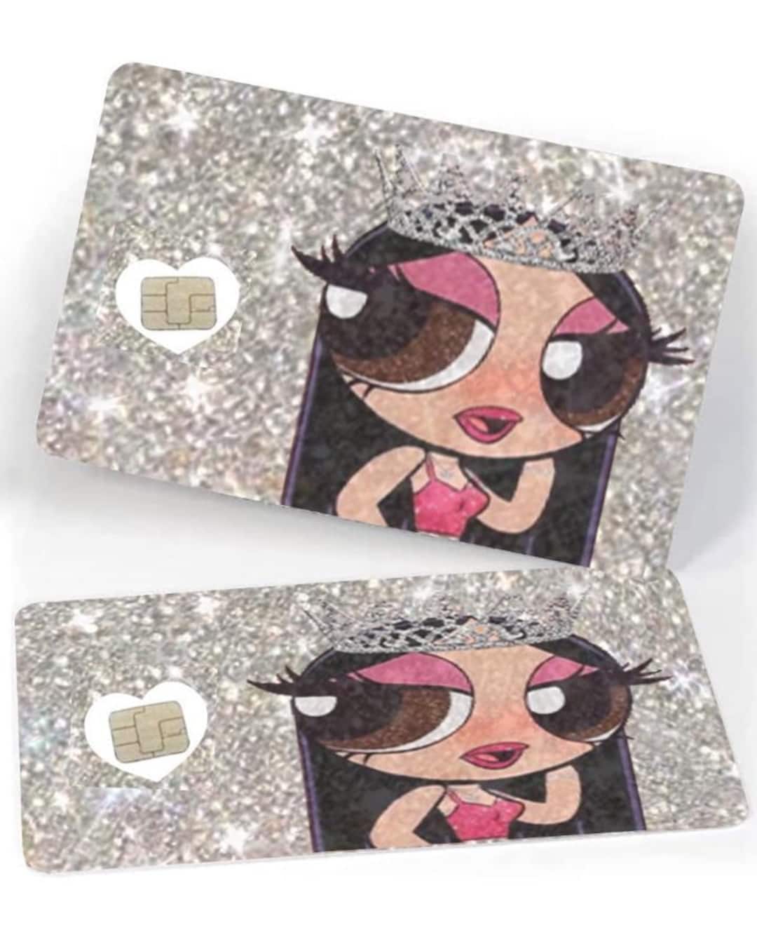 Ultra Bling Credit Card Skin, Pink Cartoon Girl - Etsy