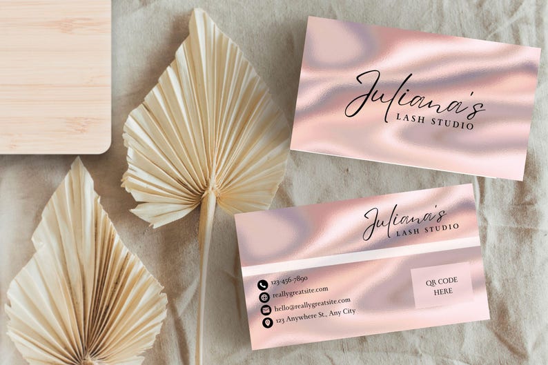 Rose Gold Lash Business Card Template | Luxury Eyelash Extension ...