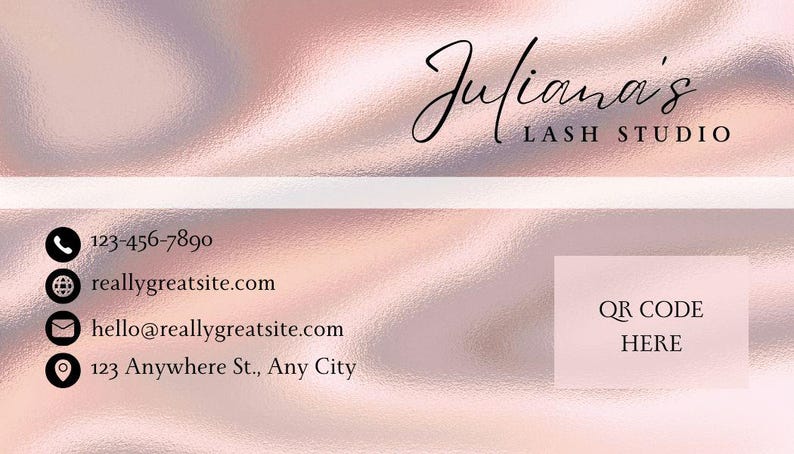 Rose Gold Lash Business Card Template | Luxury Eyelash Extension ...