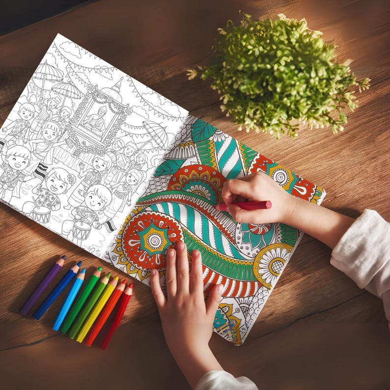 Songkran Coloring Book | Thai New Year Festival | Digital Download ...