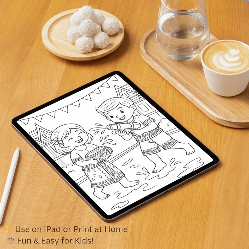 Songkran Coloring Book | Thai New Year Festival | Digital Download ...