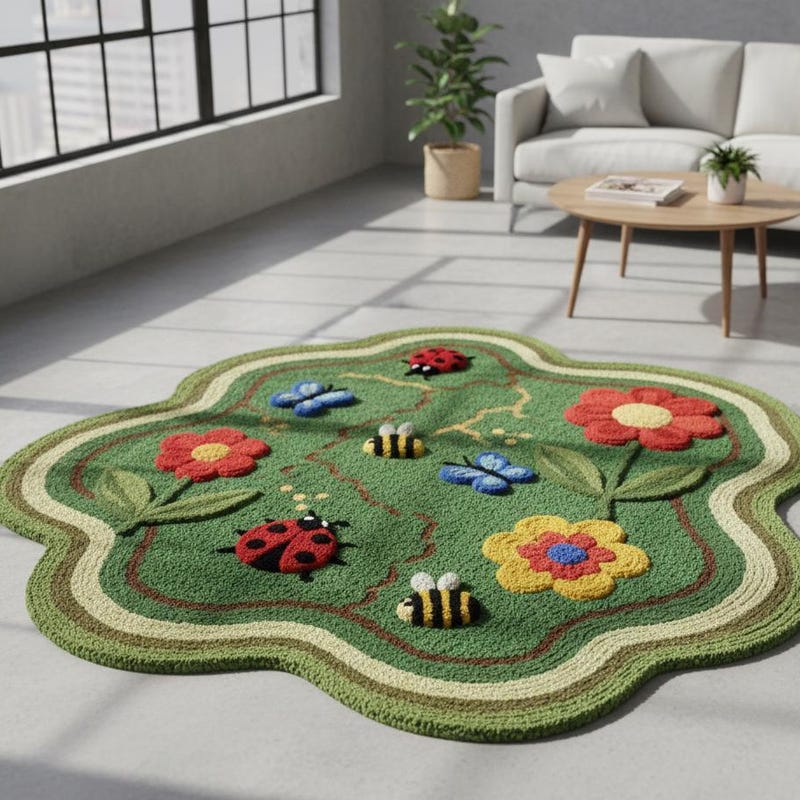 Butterfly Tufted Rug - Etsy