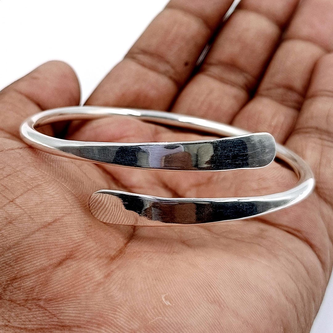 Minimalist 925-silver Open-cuff Bracelet: Adjustable-unisex Bangle - Etsy