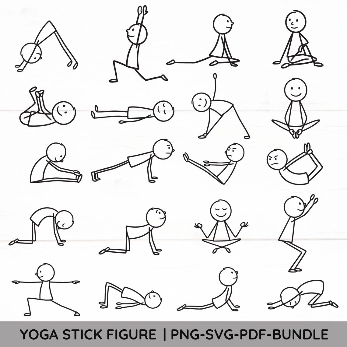 Yoga Stick Figure Clipart Meditation Fitness Namaste Poses SVG Yoga Stick Figure Clipart Meditation Fitness Namaste Poses SVG