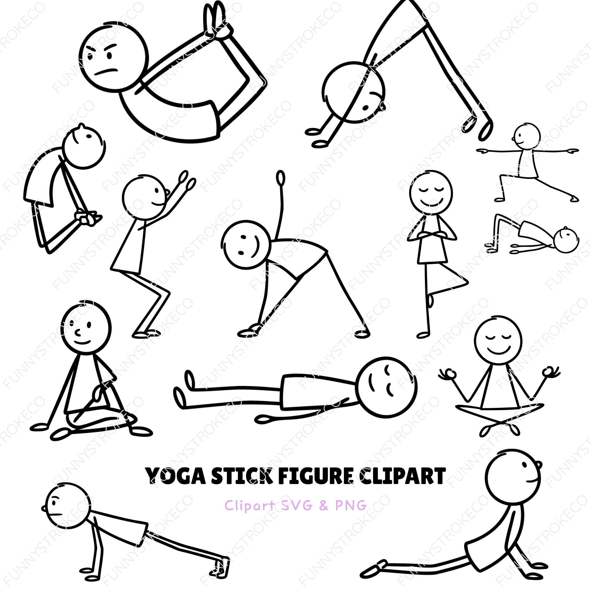 Yoga Stick Figure Clipart Meditation Fitness Namaste Poses SVG Yoga Stick Figure Clipart Meditation Fitness Namaste Poses SVG