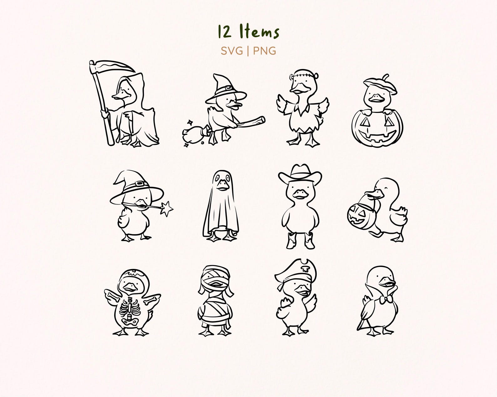 Halloween Duck SVG Bundle | Spooky Duck Clipart | Trick or Treat ...