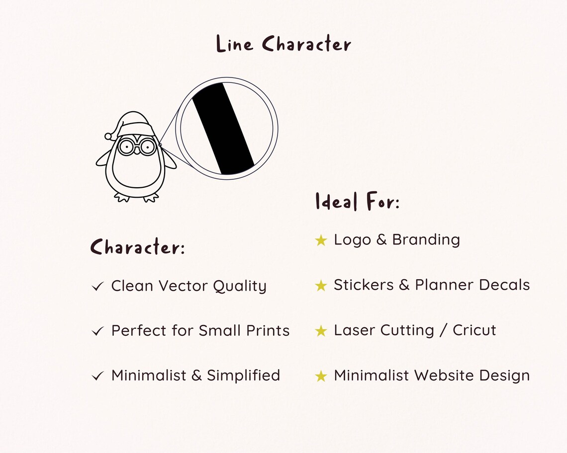 Winter Penguin Line Art SVG Bundle: Holiday Clipart (digital Download ...