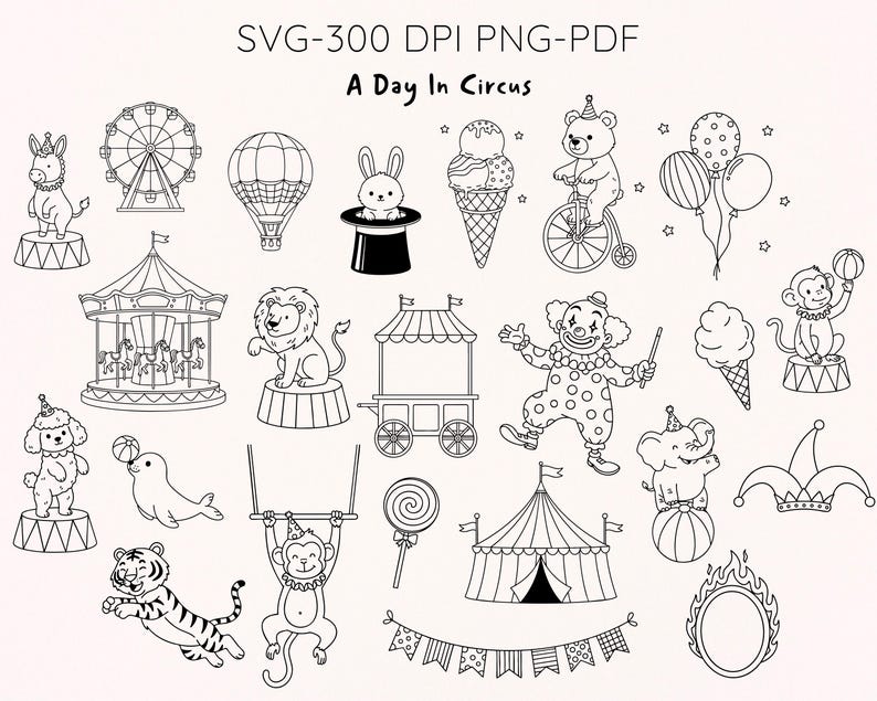 Circus Elements SVG Bundle, Carnival Clipart (digital Download) - Etsy