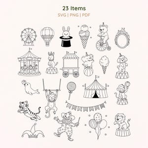 Circus Elements SVG Bundle, Carnival Clipart (digital Download) - Etsy