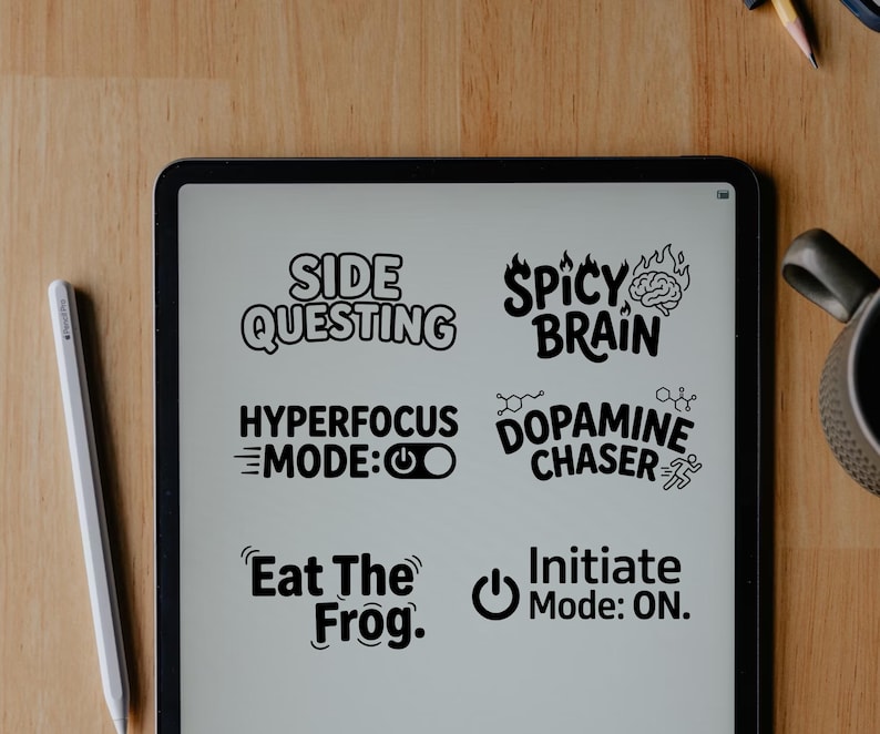 ADHD Club SVG Bundle | Neurospicy Brain Clipart | Funny Mental Health ...