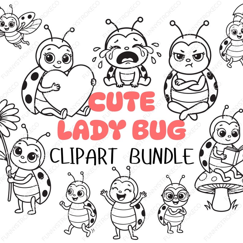 Ladybug Clipart Bundle | Spring Garden Vector Graphics (digital ...