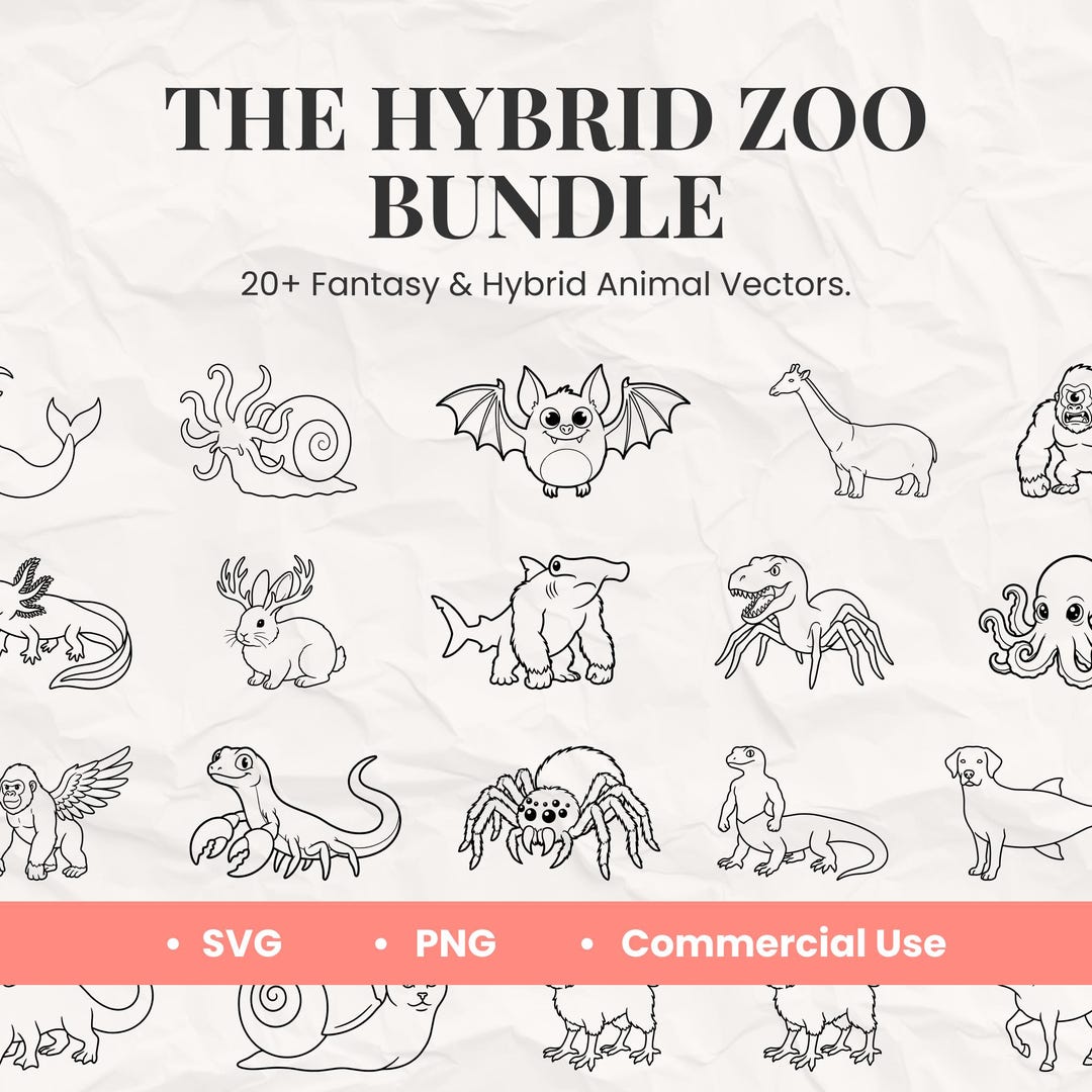 Hybrid Animal SVG Bundle | Fantasy Creature | Funny Chimera Vector ...