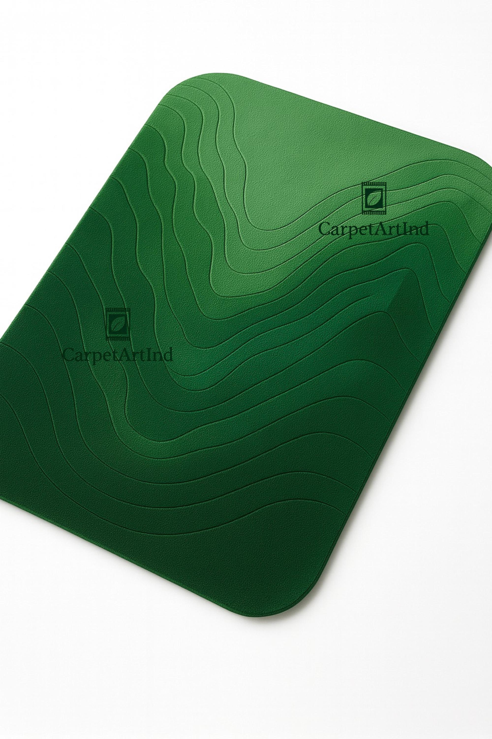 Hand-tufted Green Topographic Rug: Modern 3D Wavy Landscape - Etsy