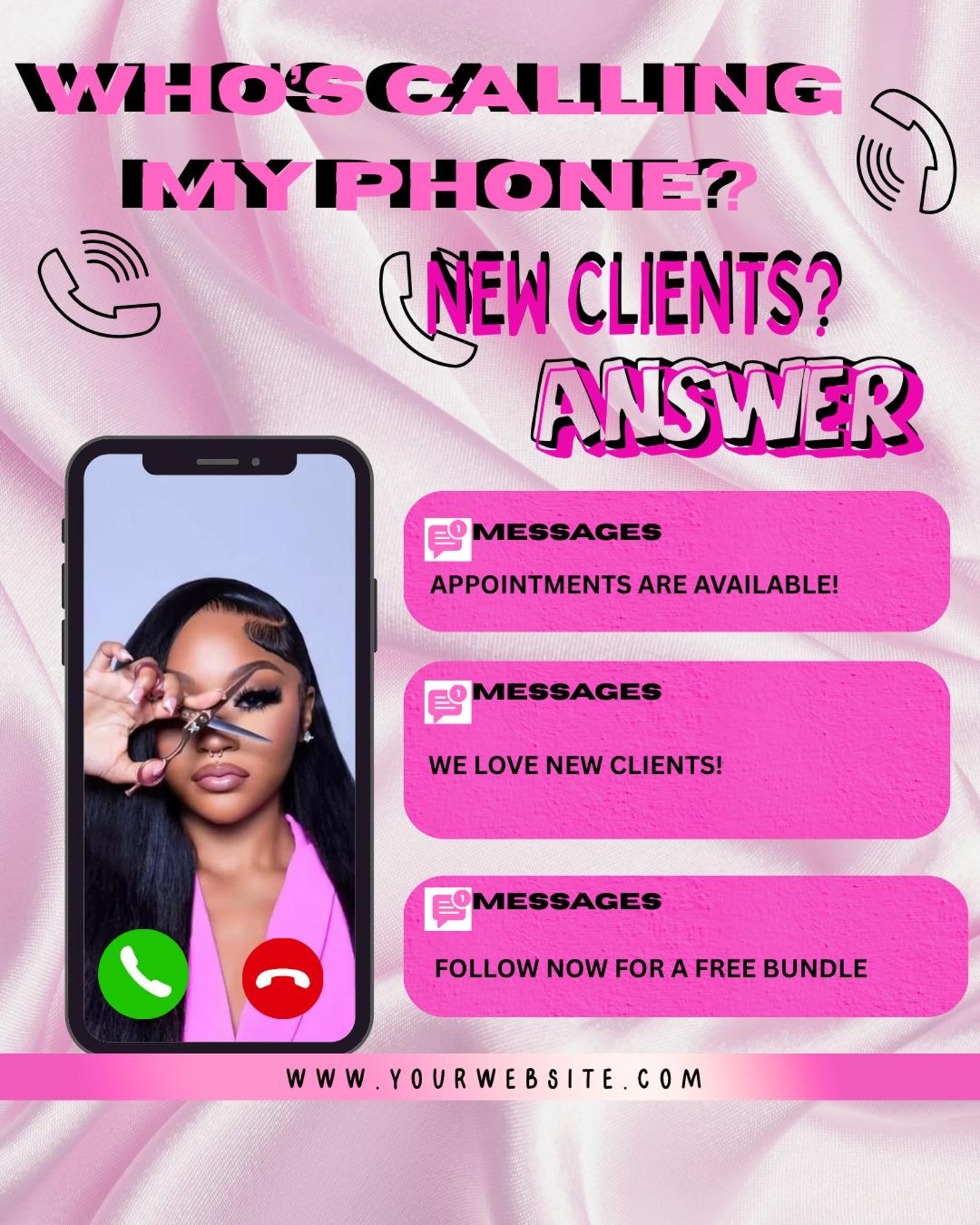 Pink Business Flyer Template: Editable DIY Canva Design (digital ...