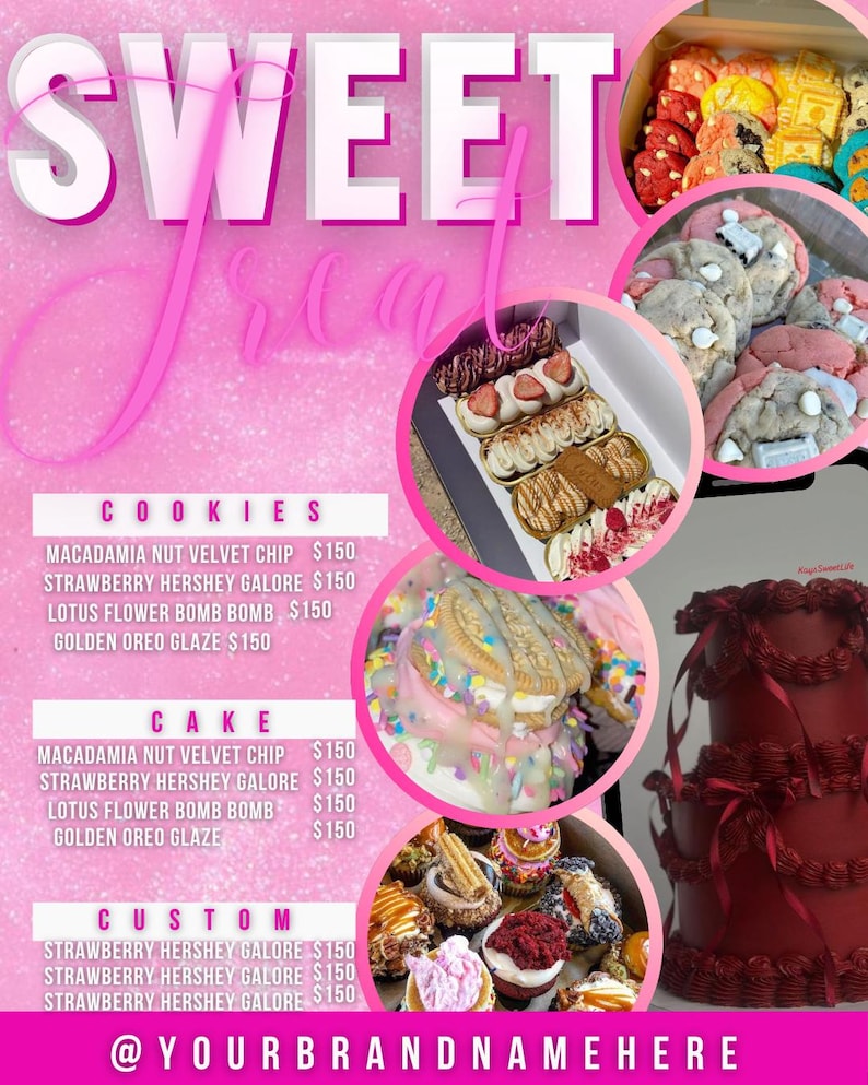 Bakery Flyer Template: Custom Cake, Cupcake, Cookie Designs (digital ...