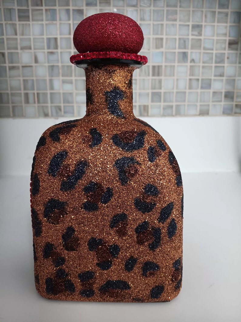 Bedazzled Don Julio Bottle – Leopard Print Rhinestone Decor, “BIG MAMA ...