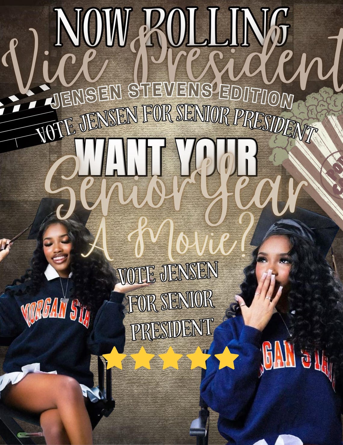Movie Theme Student Council Flyer: Editable Canva Template (digital ...