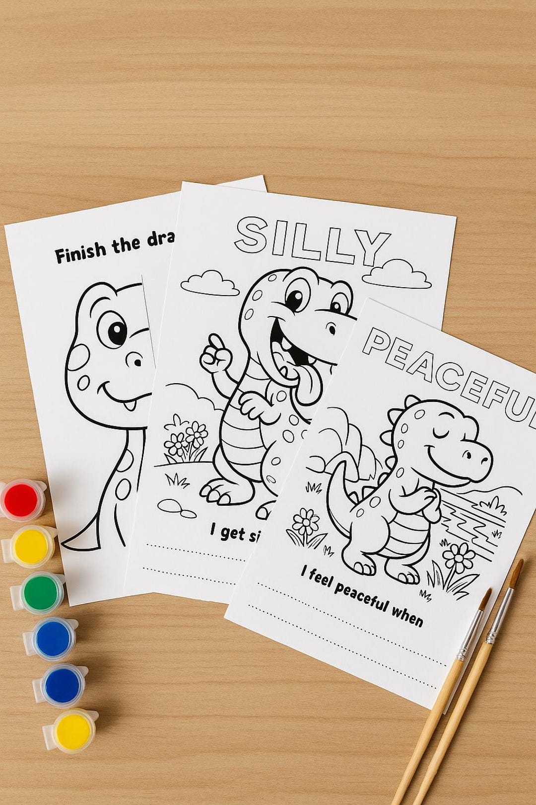 Terrified T-rex Activity Book: Dinosaur Emotions Coloring Pages (PDF ...