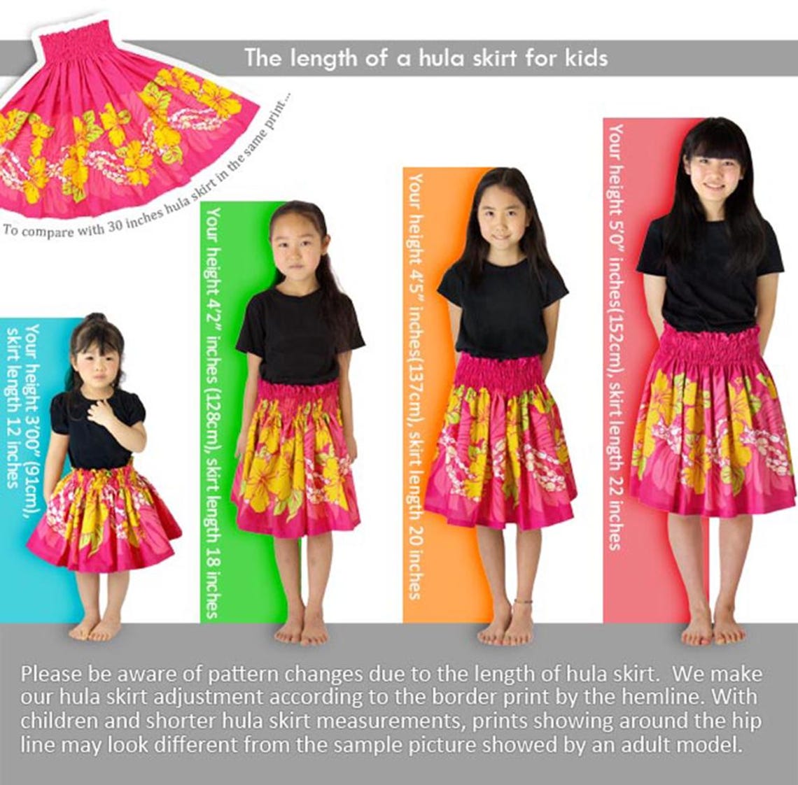 Hawaiian Pau Skirt, Hula Skirt, Hula Dance, Custom-made in Japan (12–35 ...