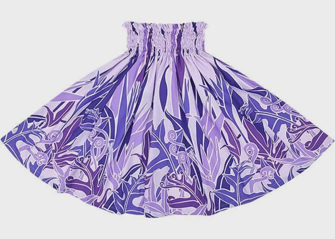 Hawaiian Pau Skirt, Hula Skirt, Hula Dance, 4 Elastic Bands, Purple ...