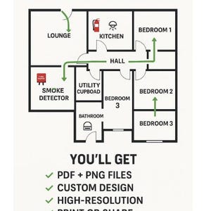 Custom Fire Escape Plan | Emergency Evacuation Floor Plan | Printable ...