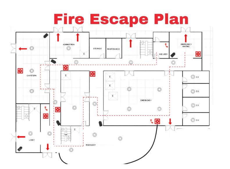 Custom Fire Escape Plan | Emergency Evacuation Floor Plan | Printable ...