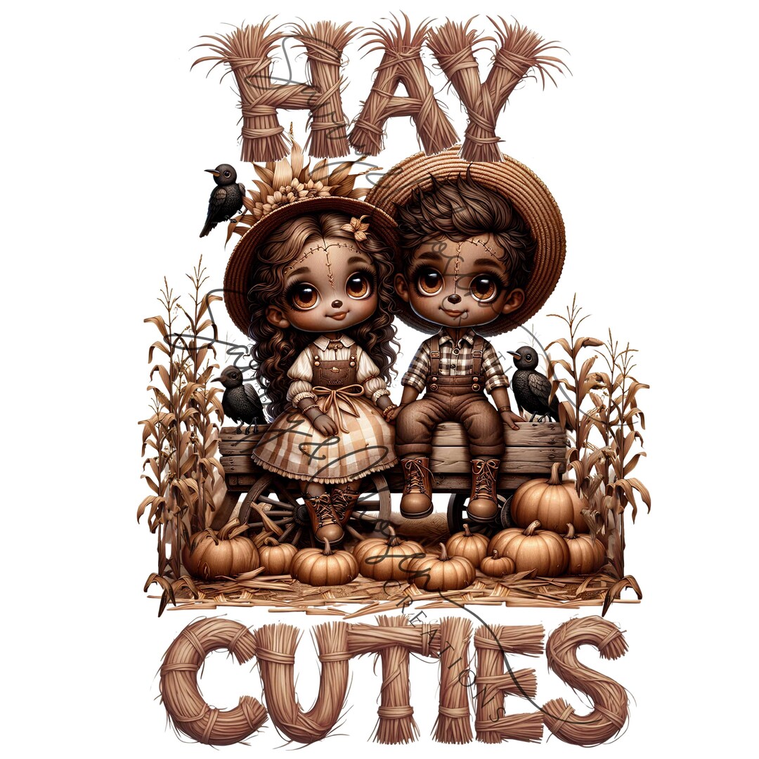 Hay Cuties Fall Shirt PNG – Scarecrow Kids, Autumn T-shirt (digital ...