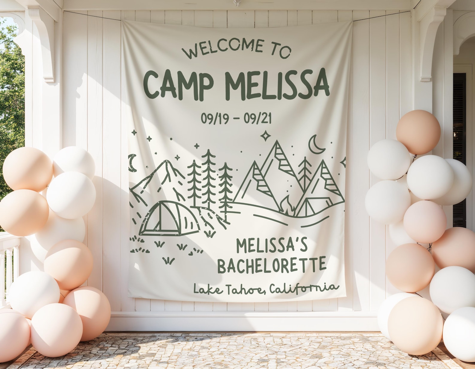 Camp Bachelorette Party Tapestry, Camping Themed Bachelorette Weekend ...