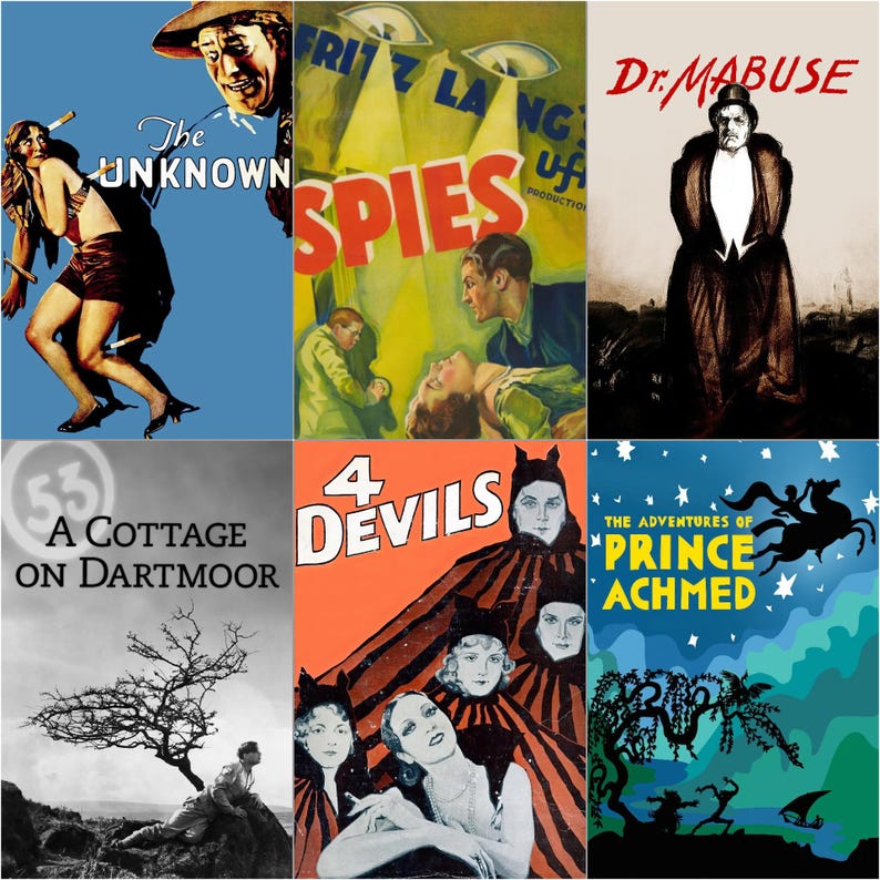 1920s Movie Poster Set: Silent Film Art, Roaring Twenties Decor ...