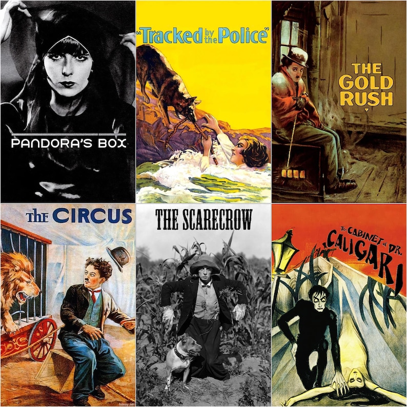 1920s Movie Poster Set: Silent Film Art, Roaring Twenties Decor ...