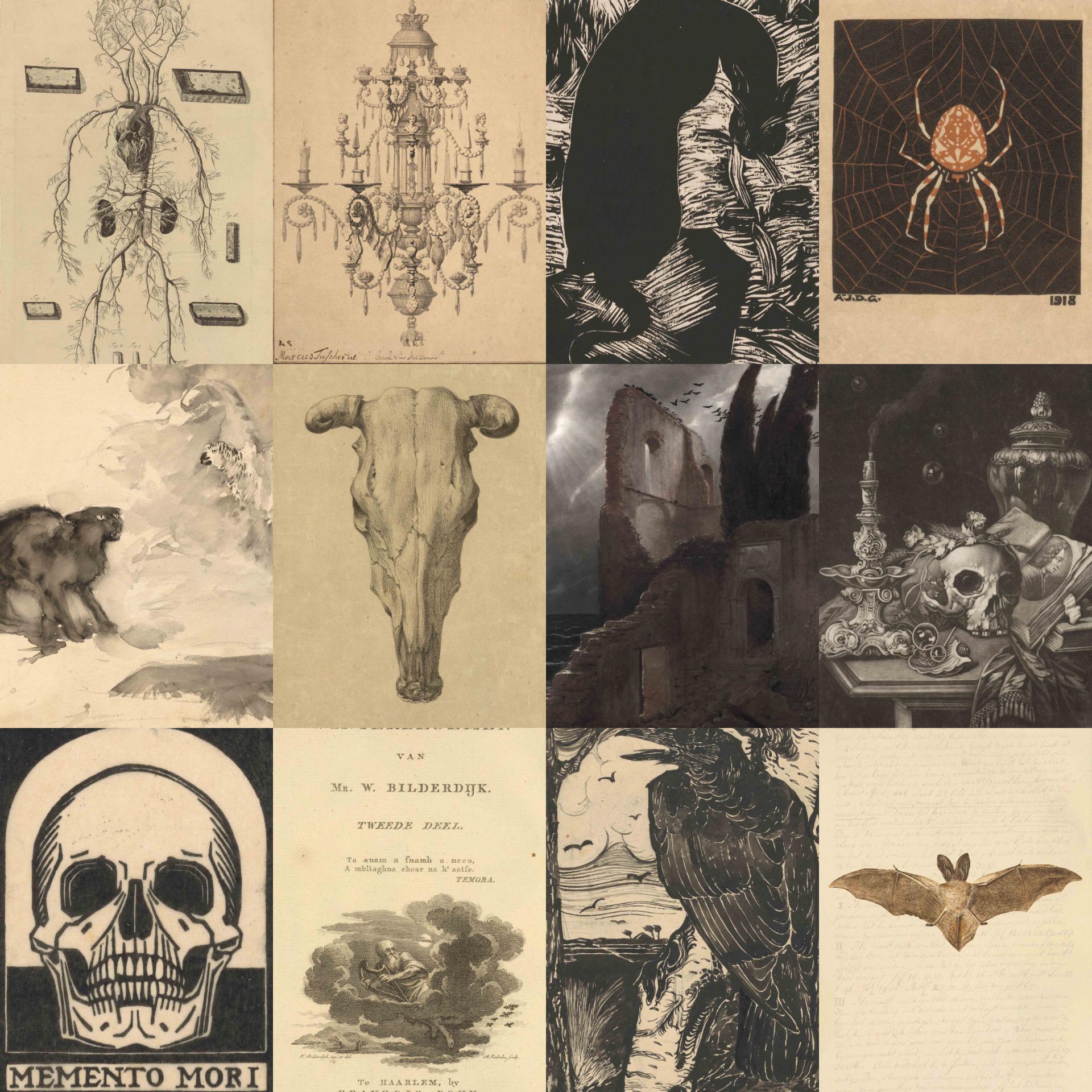 100+ Vintage Goth Art Prints: Dark Academia Collage Kit (digital ...