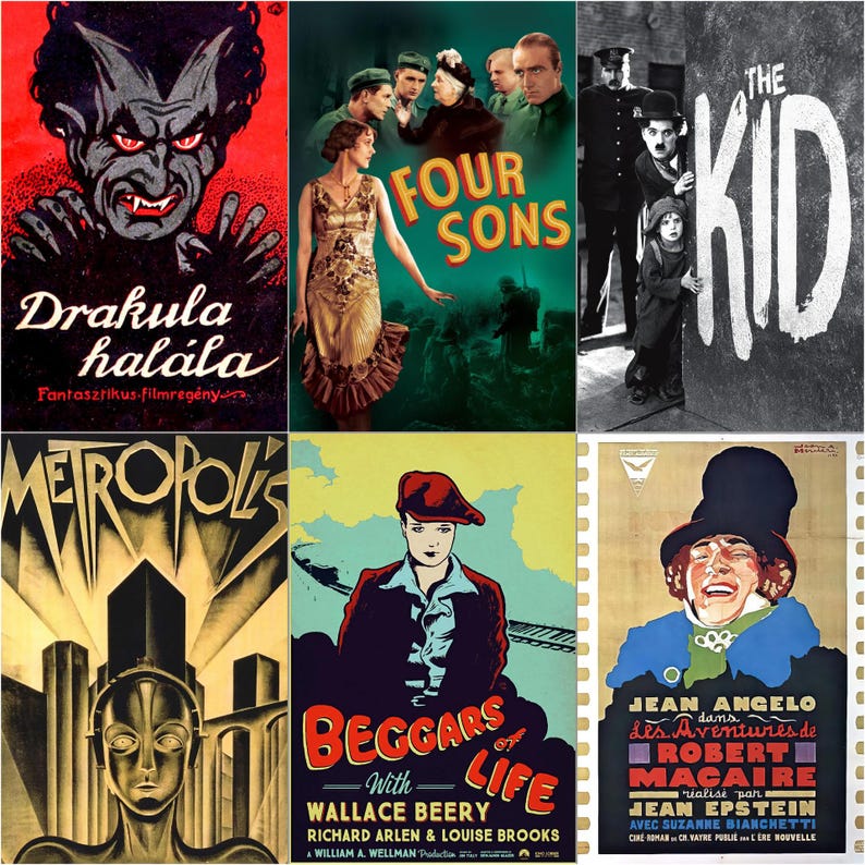 1920s Movie Posters 100+ Pack | Vintage Silent Film Digital Art Bundle ...