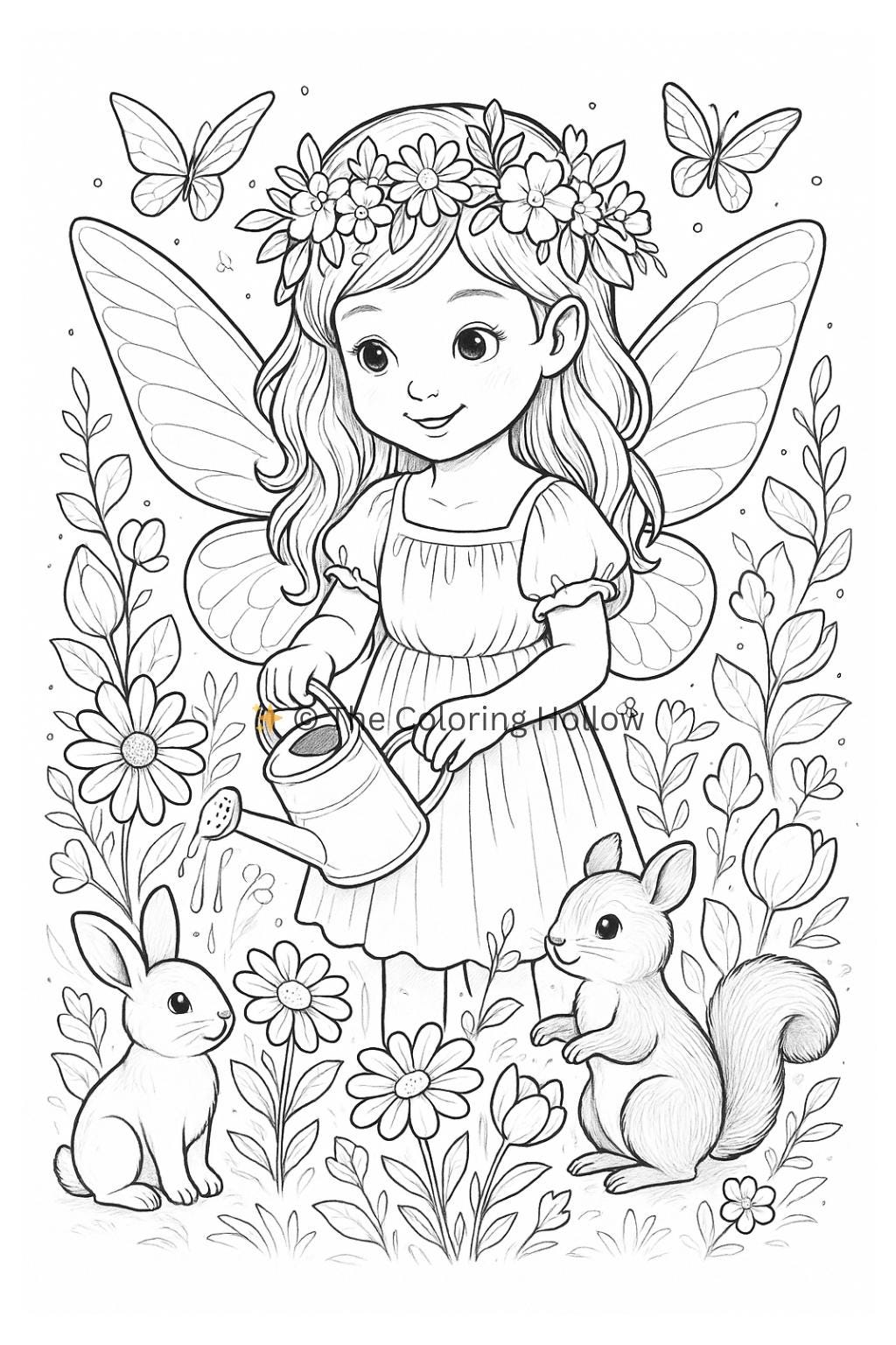 Printable Fairy Coloring Pages - Etsy