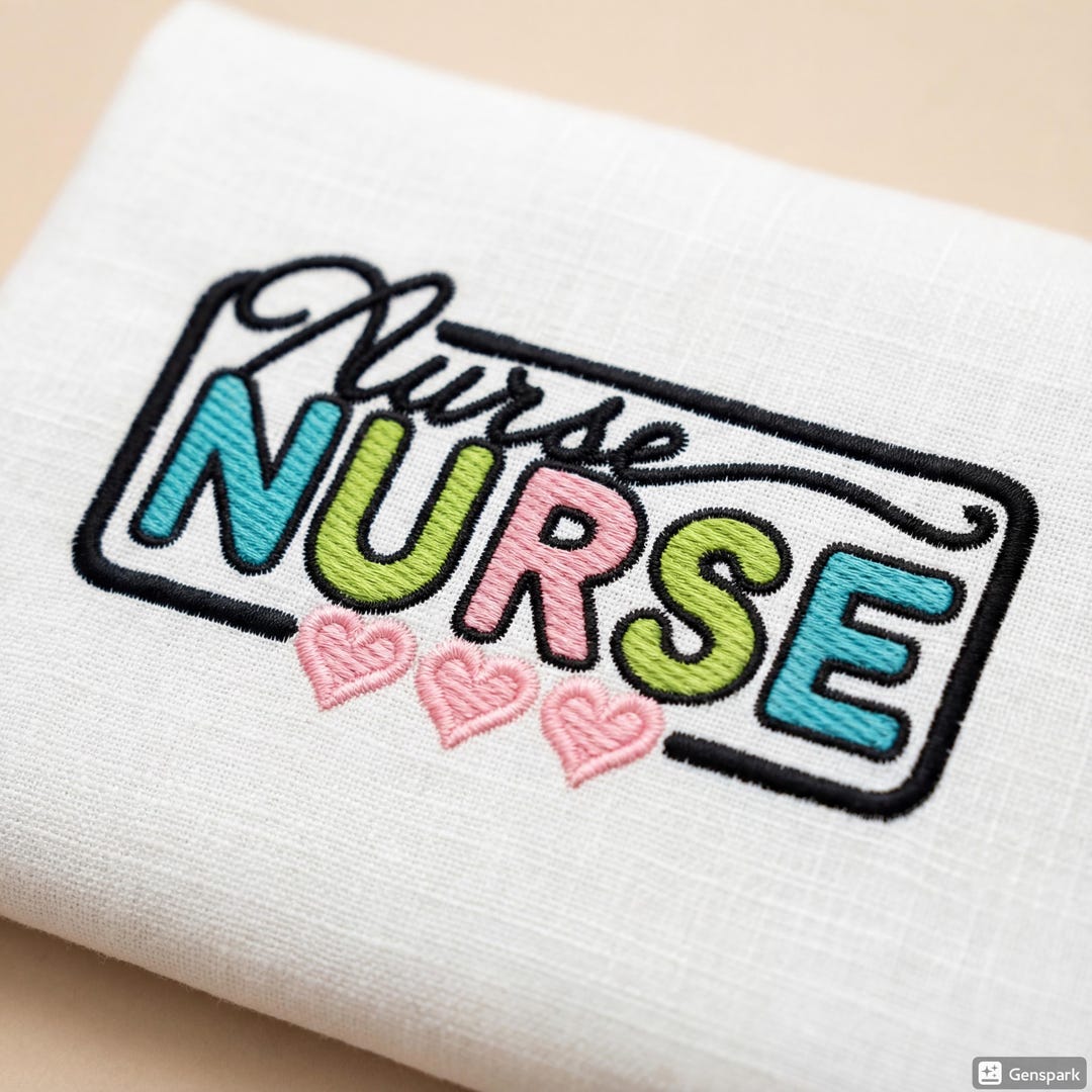 Pastel Nurse Embroidery Design, Medical Machine Embroidery File, RN ...