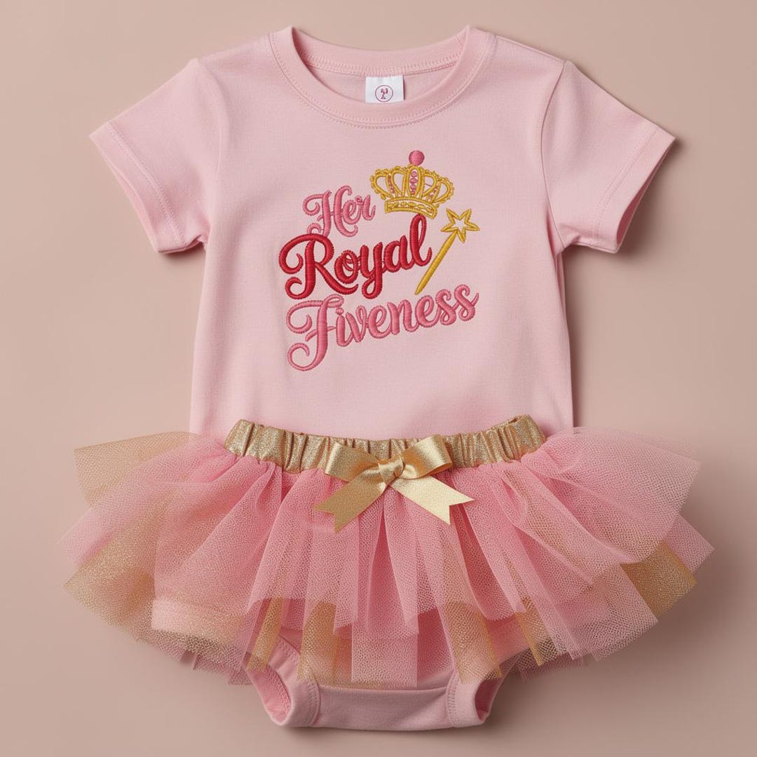 Her Royal Fiveness Embroidery Design 5th Birthday Machine Embroidery ...