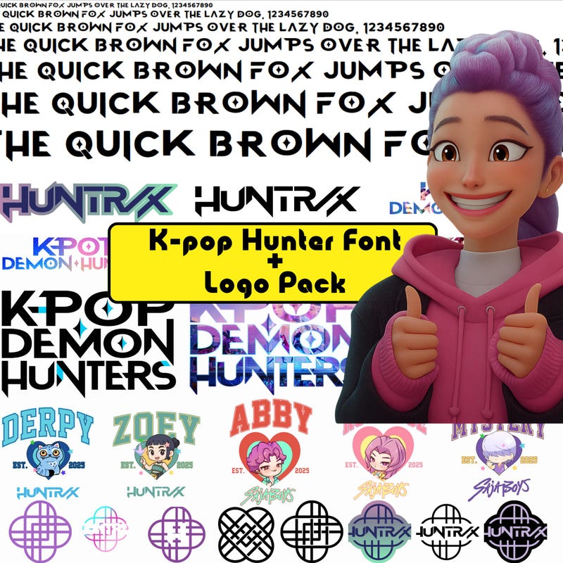 Kpop Demon Hunter Fonts - Etsy
