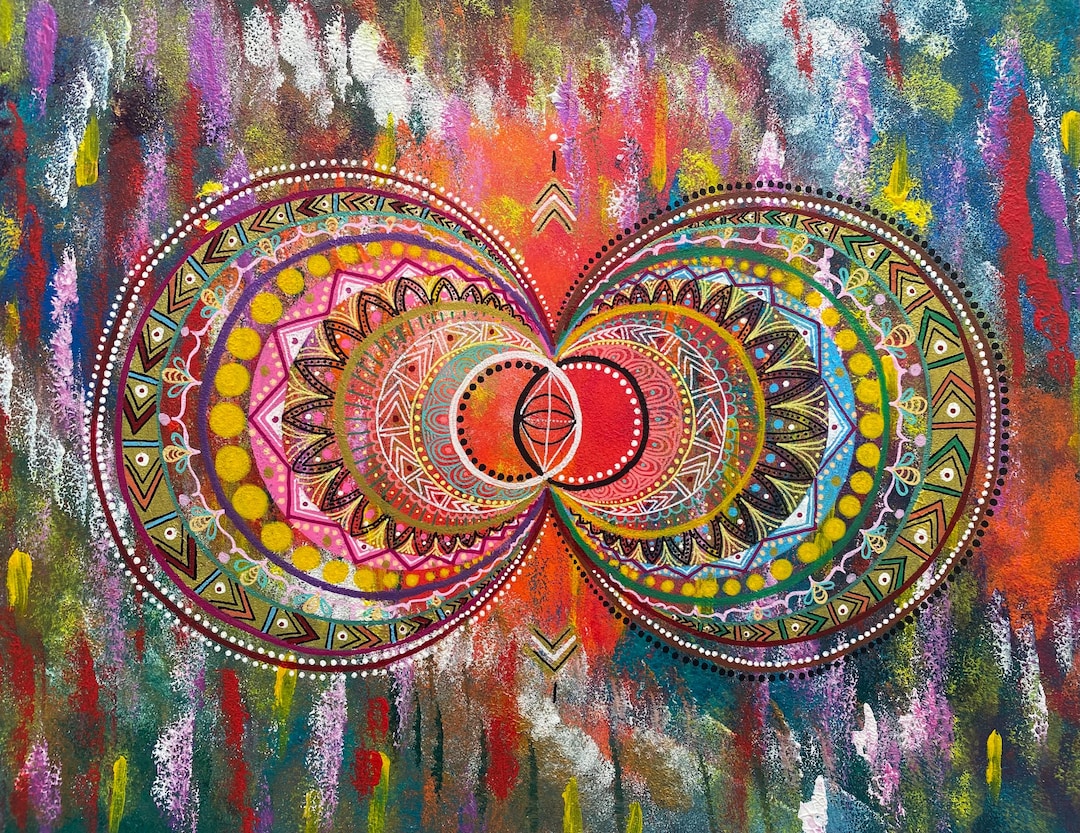 Mandalas of Connection– Original Mandala Painting, Vesica Piscis Sacred ...