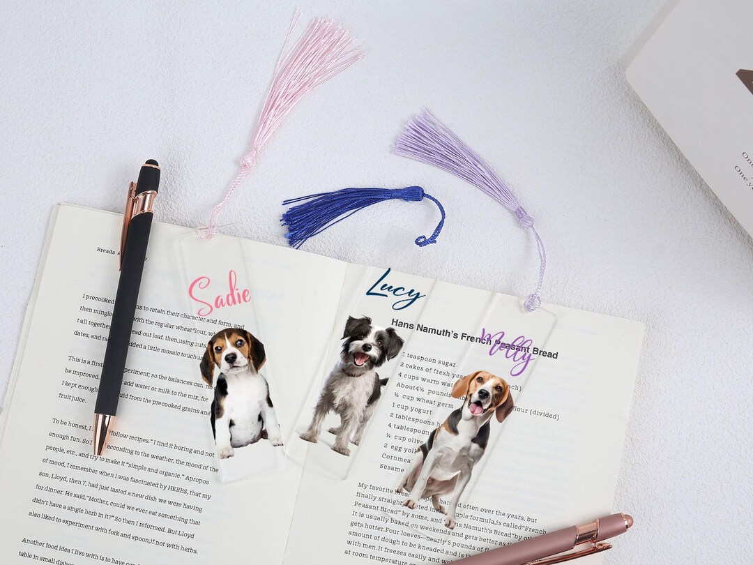 Pet Portrait Bookmark, Personalized Pet Photo Acrylic Bookmark, Dog ...