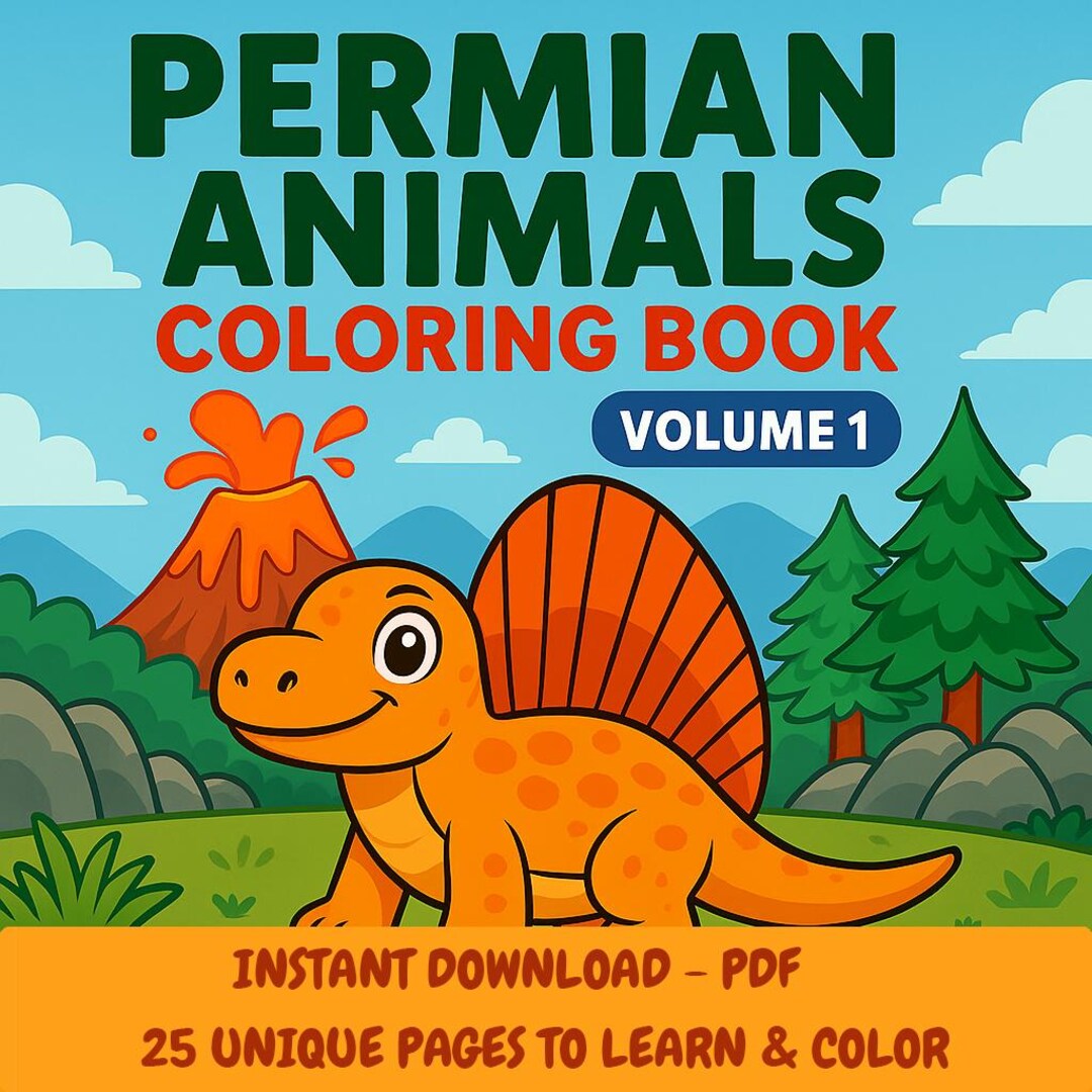 Coloring Pages: Animals of the Permian Period – Printable Book 25 Pages ...