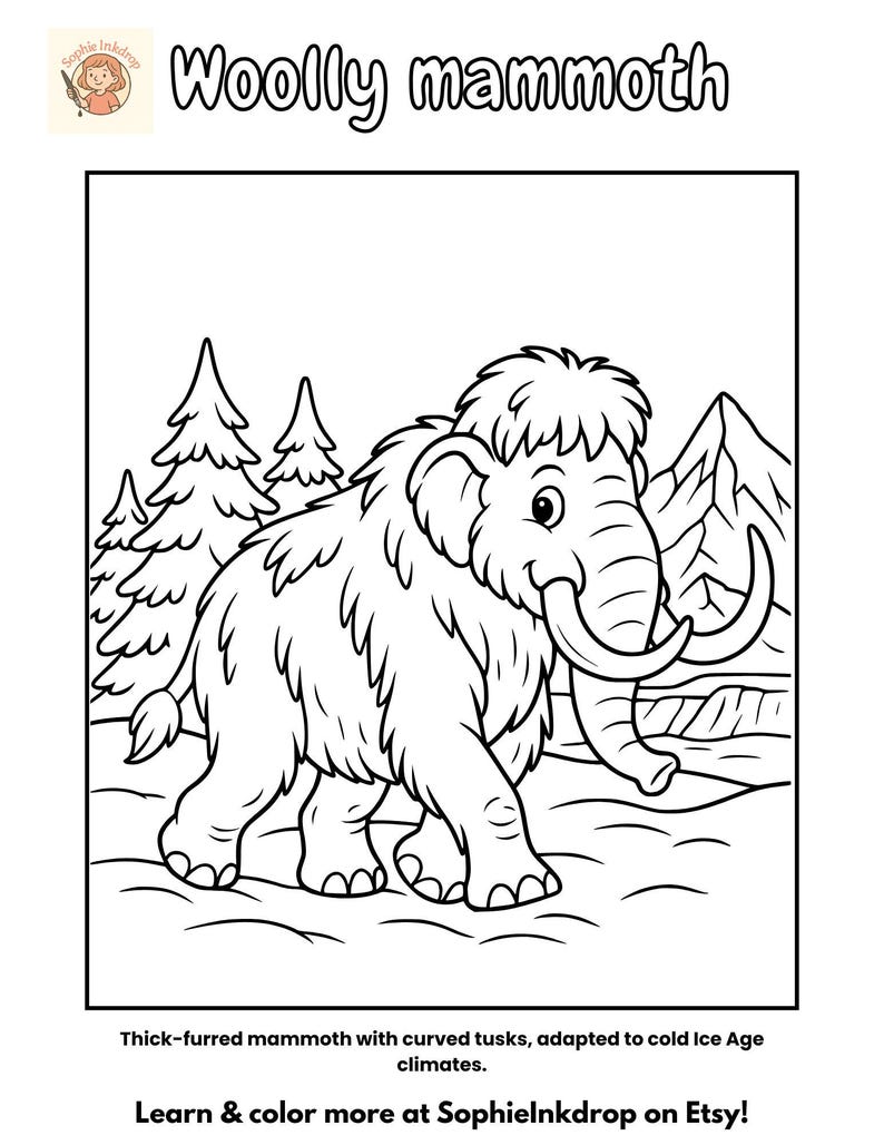 Prehistoric Animals Coloring Pages Bundle – Ice Age, Paleogene, Neogene ...