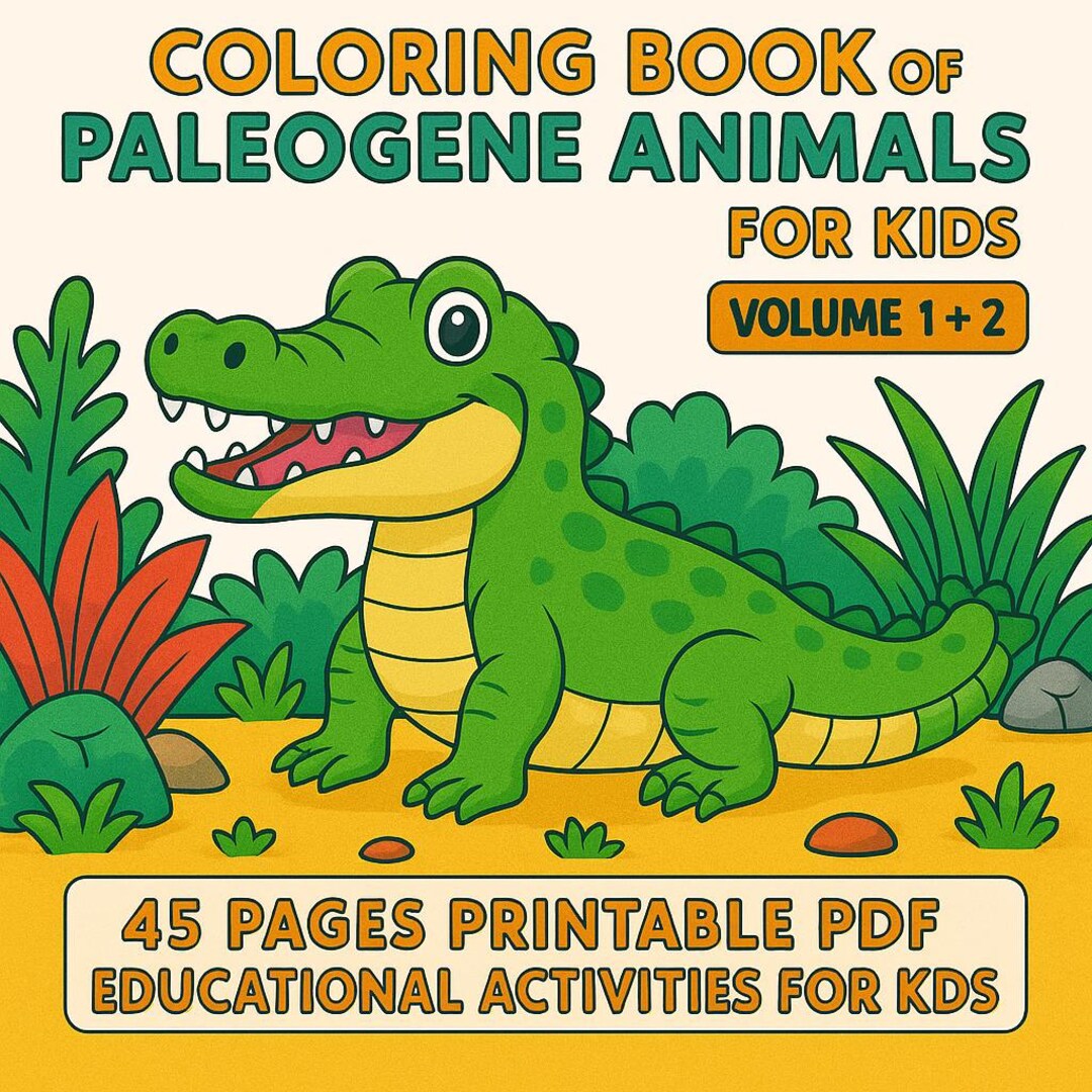 Paleogene Animals Coloring Book Bundle: 45 Pages of Educational Fun ...