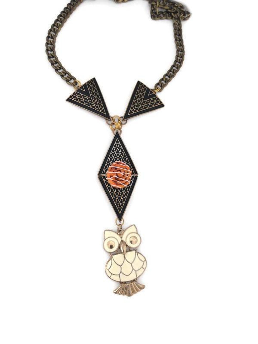 Cinnamon Owl Necklace - Upcycled One of a Kind Cute Animal Bird Pendant ...