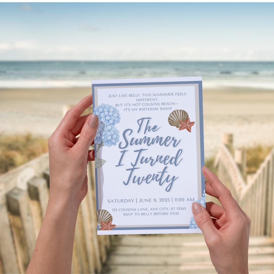 The Summer I Turn Pretty Birthday Invitation Template - Etsy
